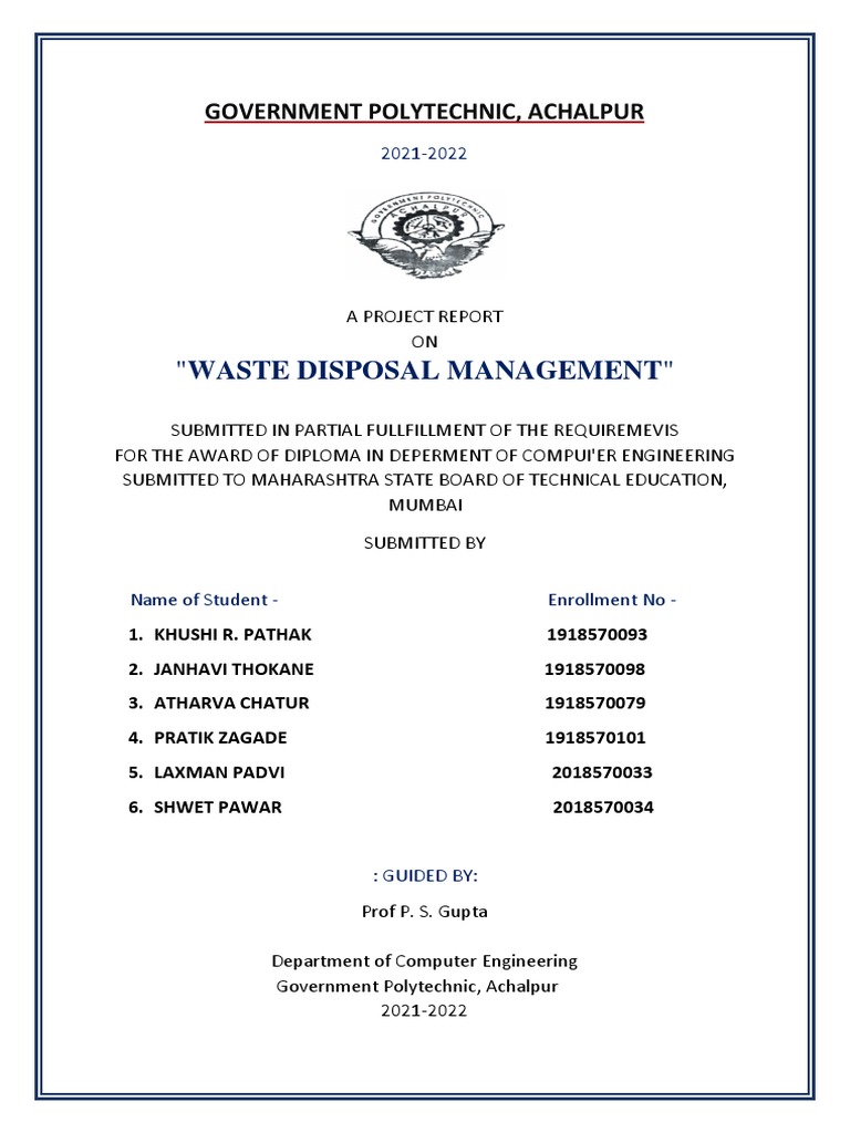 Waste Disposal Management | PDF | Waste | Waste Management