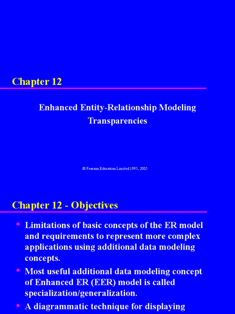 Enhanced Entity-Relationship Modeling Transparencies: © Pearson Education Limited 1995, 2005 ...