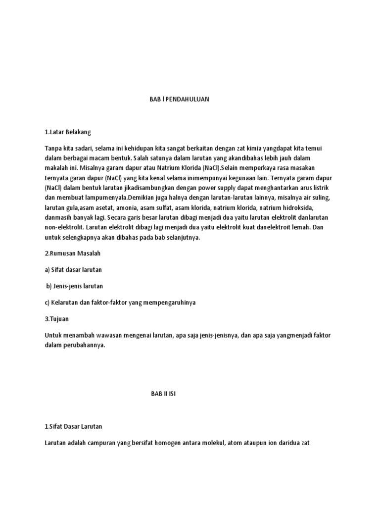 Jenis dan Sifat Larutan Kimia | PDF | Seni & Disiplin Bahasa | Kajian ...