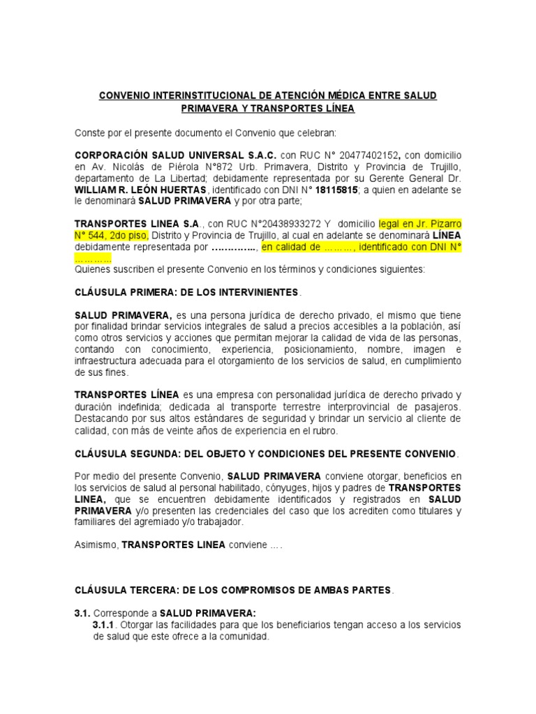 Modelo de Convenio | PDF