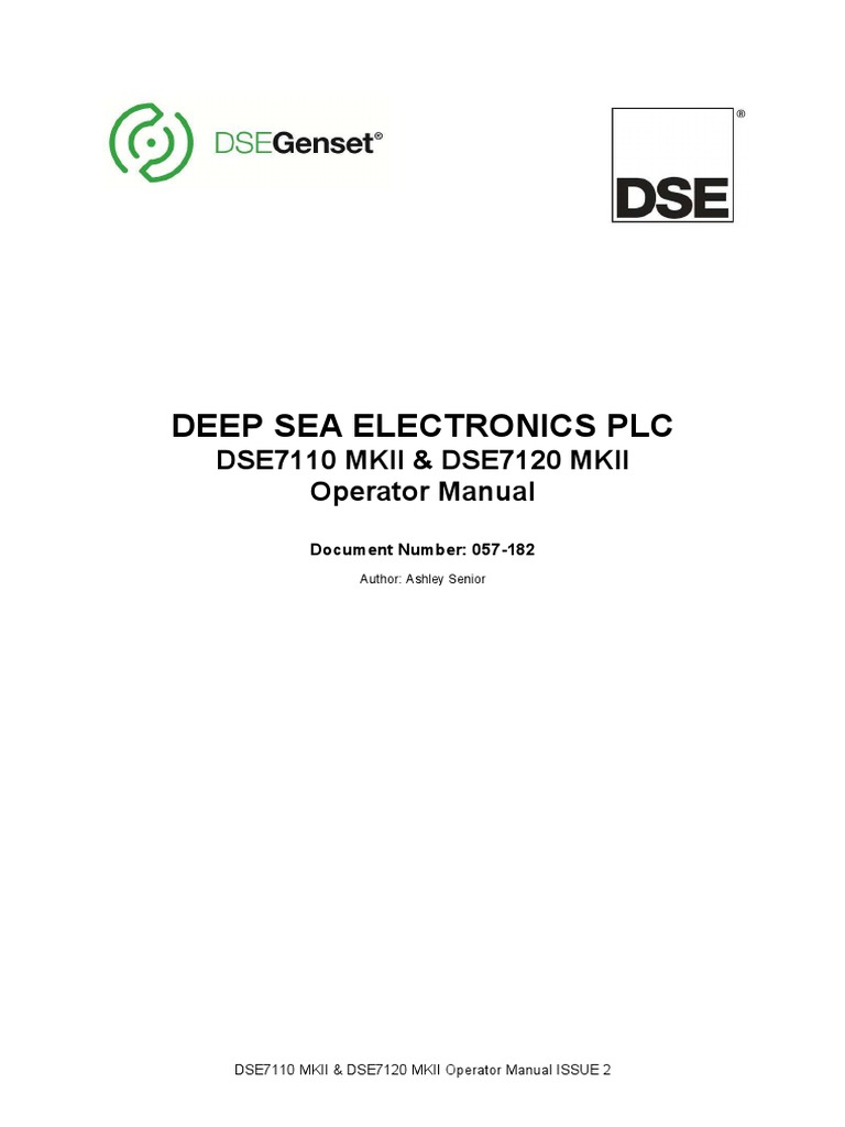 Deep Sea Electronics PLC: DSE7110 MKII & DSE7120 MKII Operator Manual ...