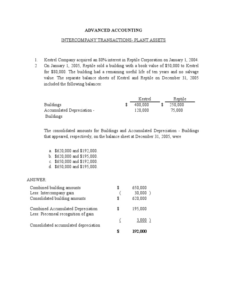 Advanced Accounting (Plant Assets) | PDF | Depreciation | Book Value