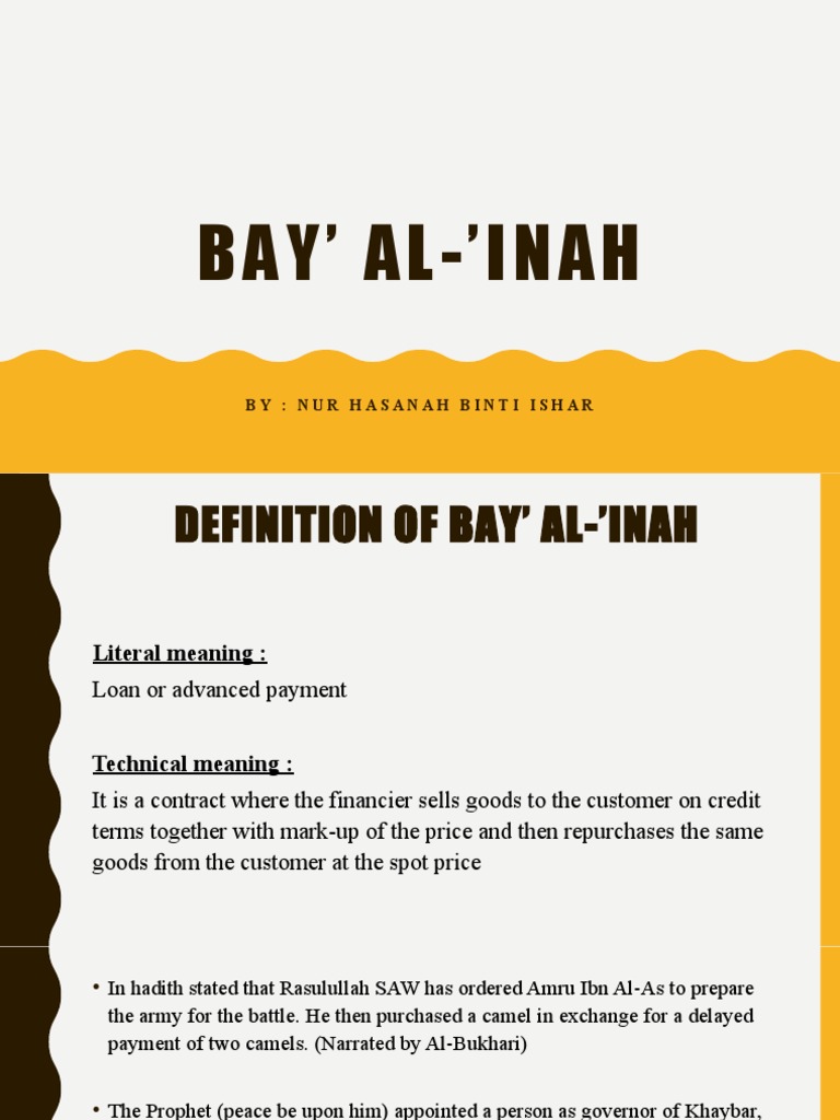 Bay' Al-'Inah: By: Nur Hasanah Binti Ishar | PDF