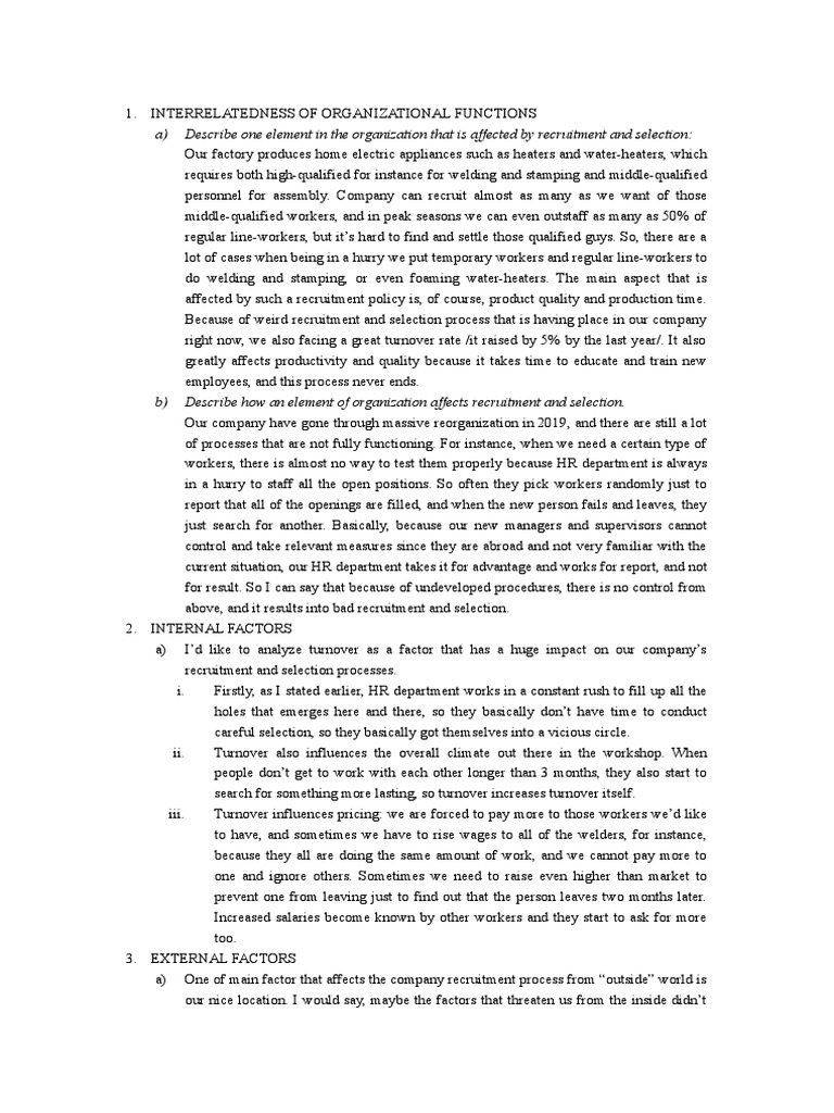 Peer Graded Assignment | PDF | Recruitment | Turnover (Employment)