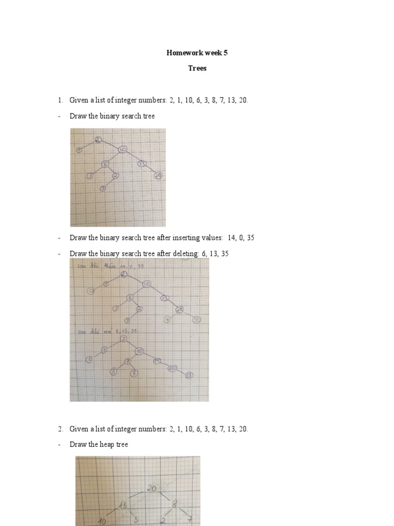 Homework Week 5 Trees | PDF | Theoretical Computer Science | Computer Programming