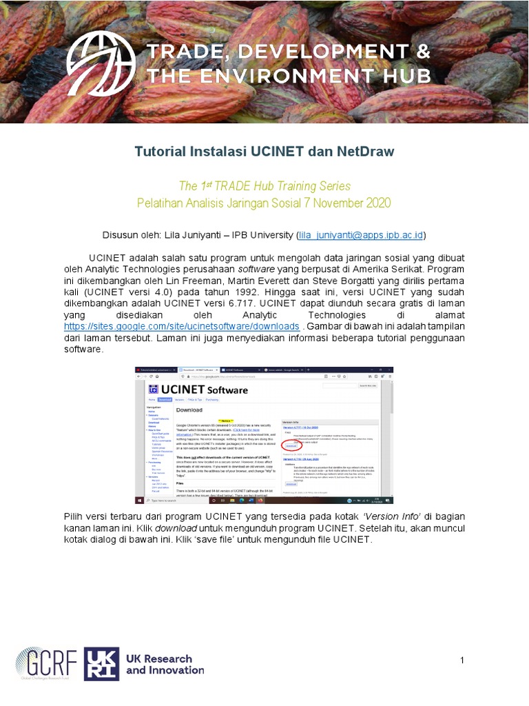Trade Hub - 7nov20 - Modul Persiapan Ucinet-Netdraw | PDF