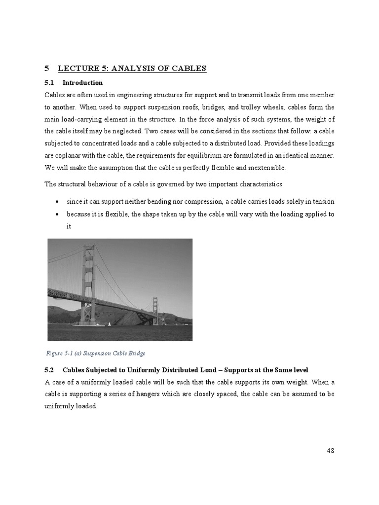 Analysis of Cables | PDF | Structural Analysis | Applied And ...
