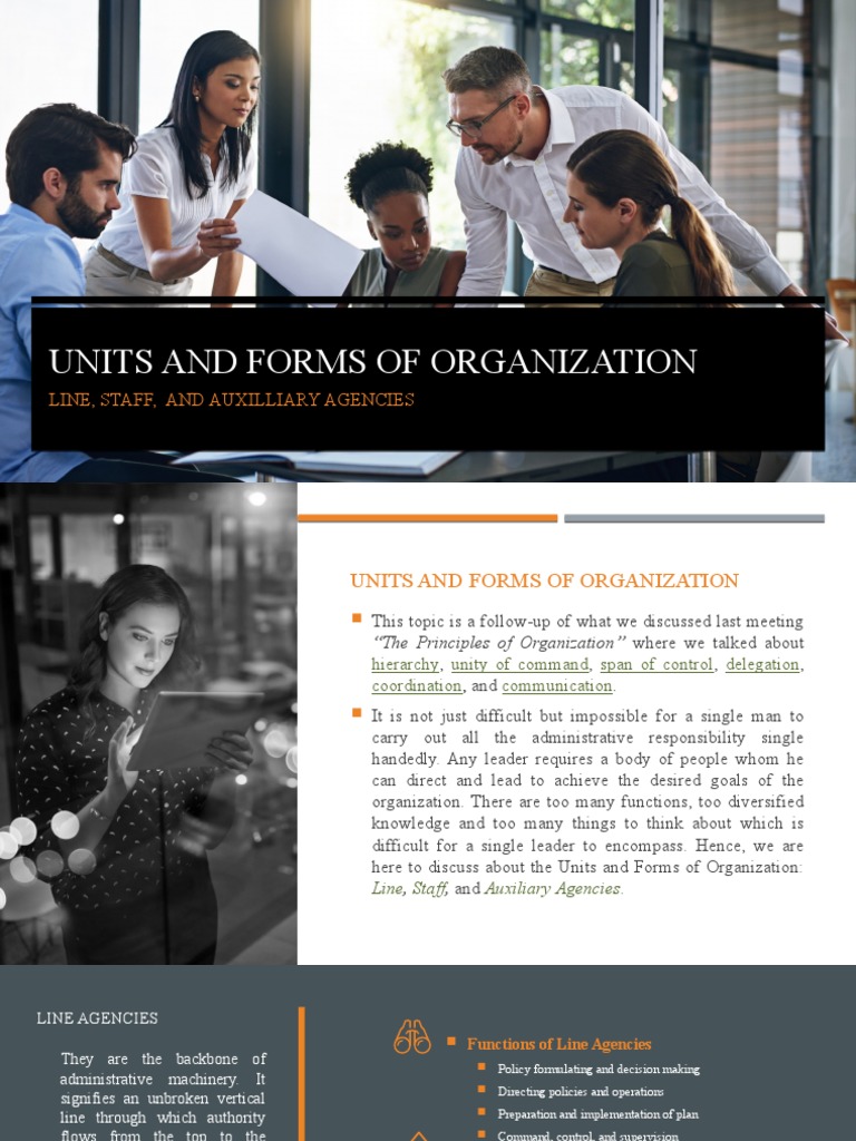 Units and Forms of Organization: Line, Staff, and Auxilliary Agencies ...