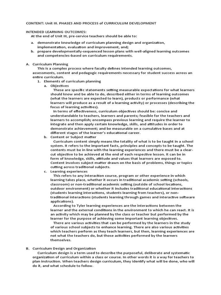 Prof Ed 9 Module 3 Pdf Curriculum Learning
