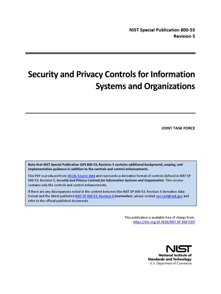 SP 800 53 v5 1 Derived OSCAL | PDF | Access Control | Computer Network
