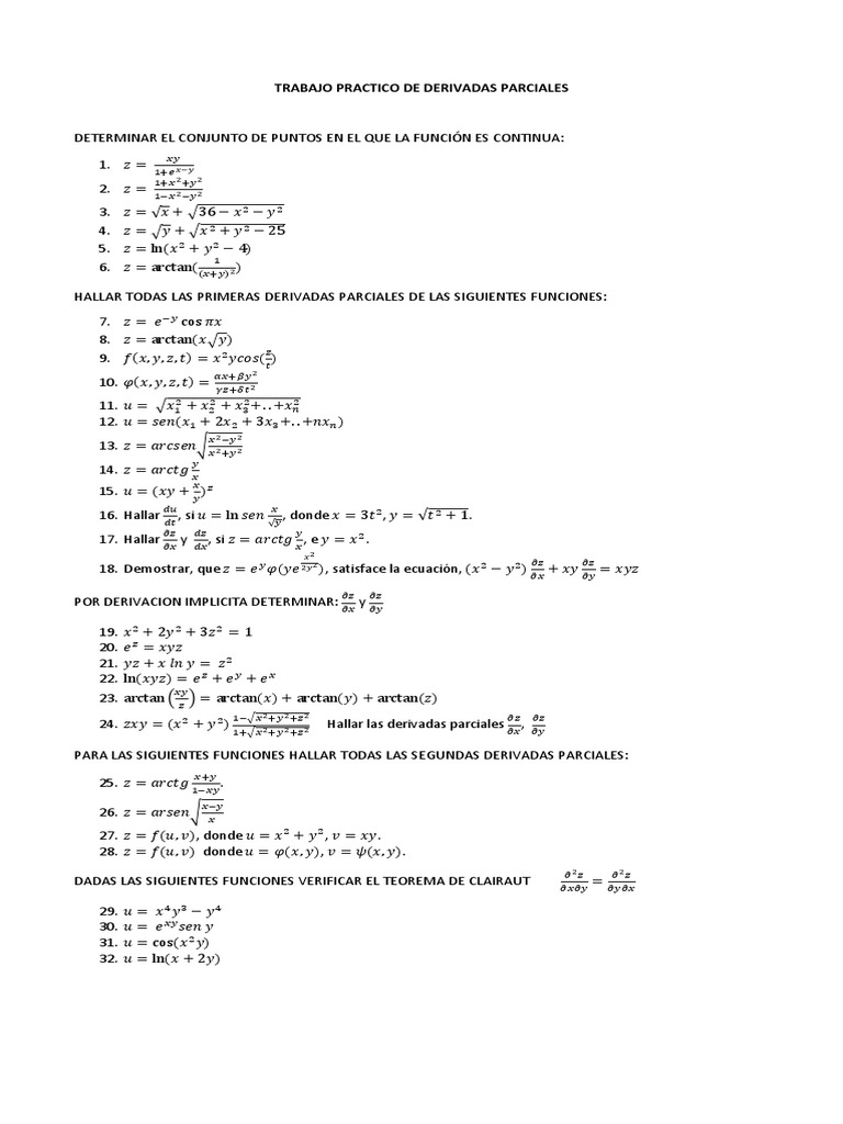 Template - 03 DERIVADAS PARCIALES DE FUNCIONES DE VARIAS VARIABLES 02 2021 | PDF | Cálculo ...