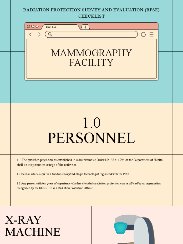 Mammography Radiation Protection Checklist | PDF | Radiation Protection ...