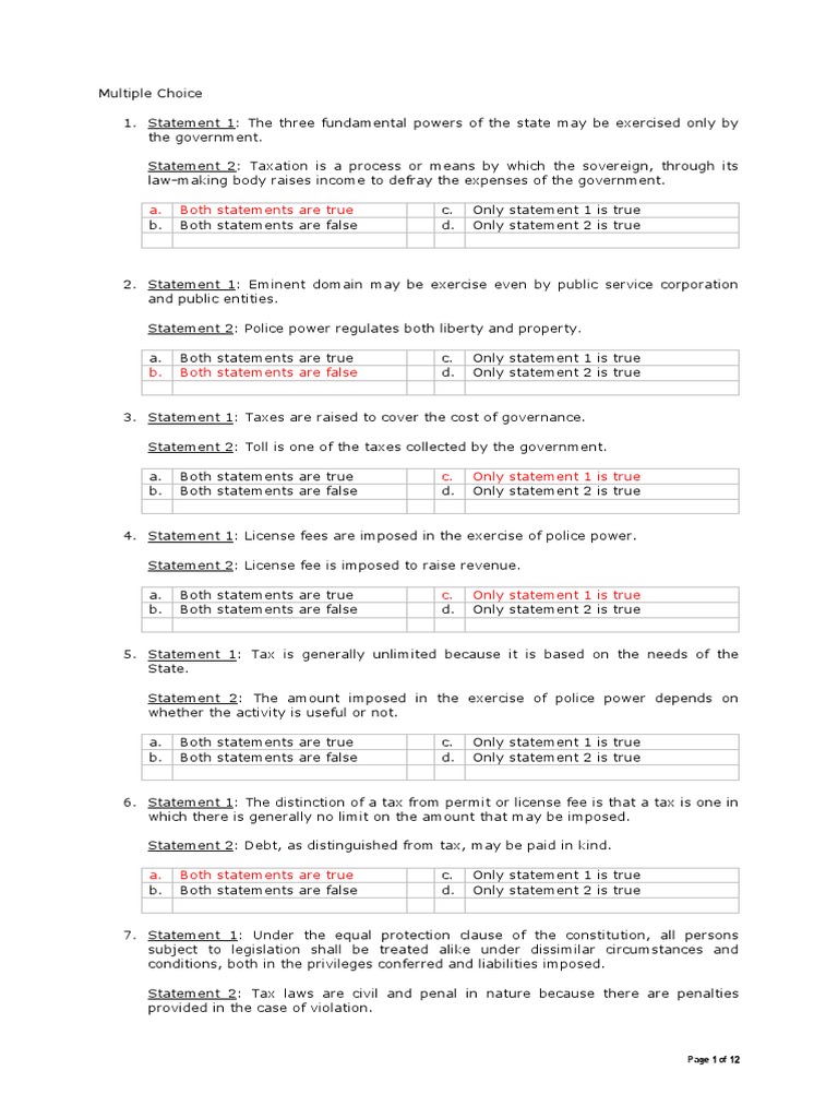 Test - Fundamental Principles of Taxation | PDF | Taxes | Taxpayer