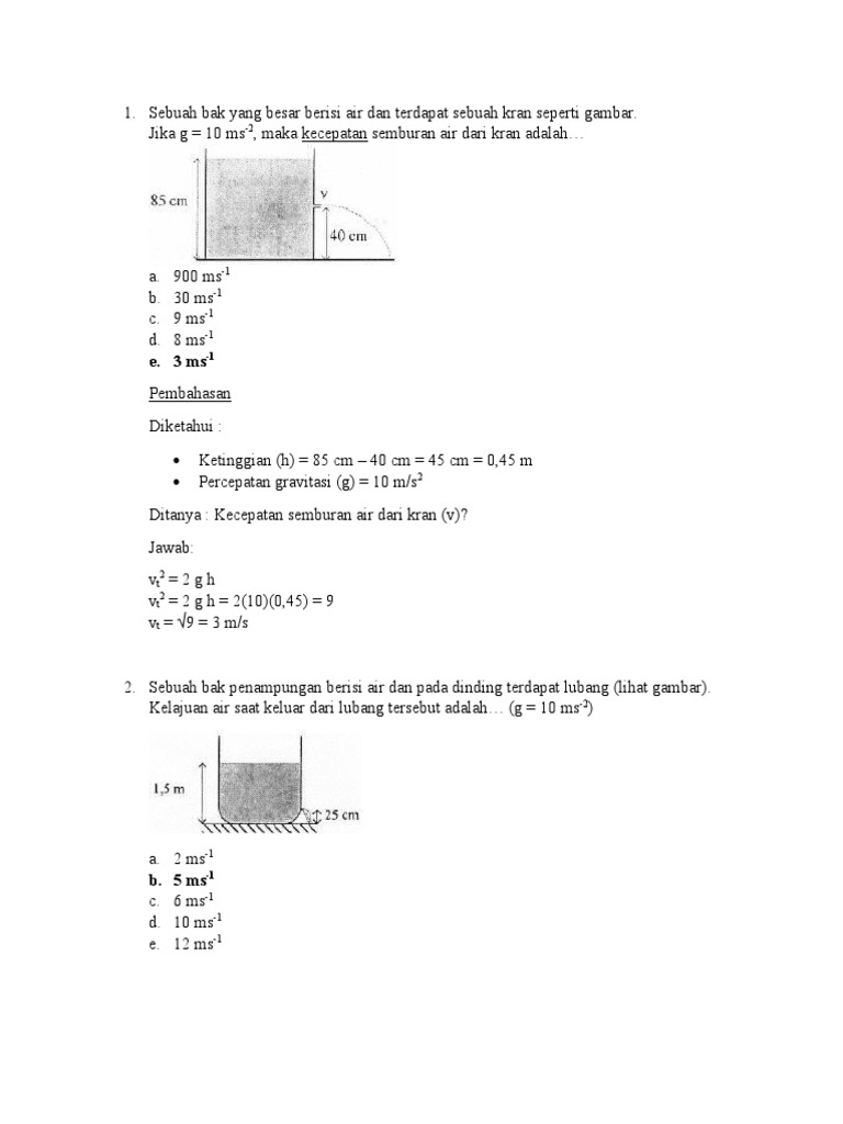Teorema Toricelli + Efek Venturi | PDF