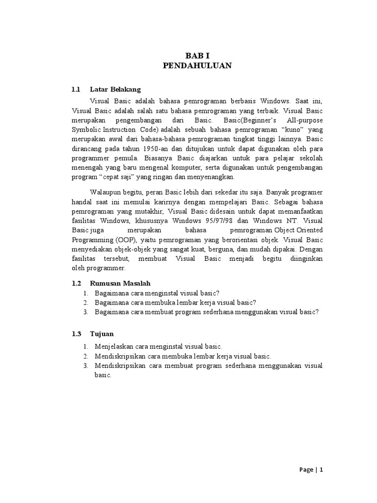 Makalah Visual Basic | PDF