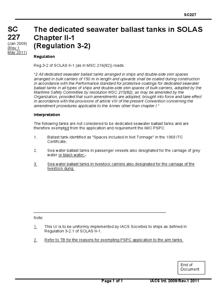 SC The Dedicated Seawater Ballast Tanks in SOLAS Chapter II-1 ...