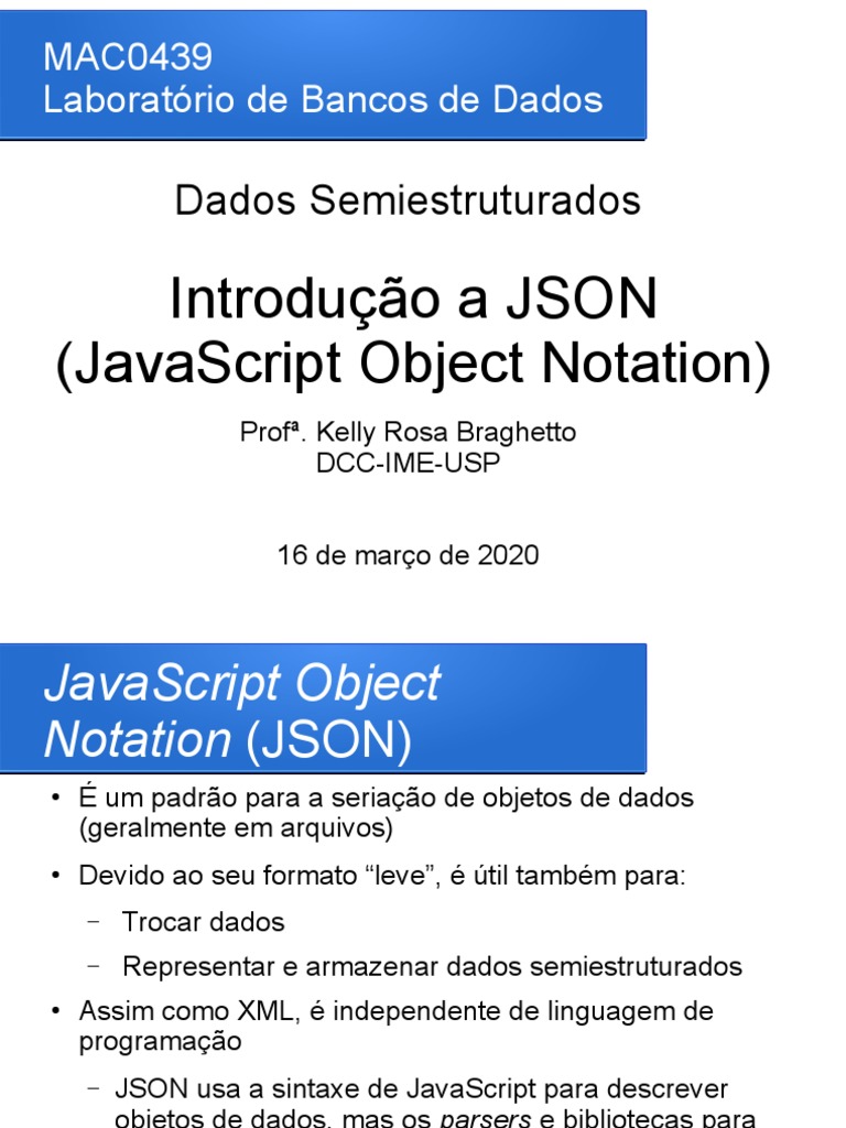 Mac439 Aula5 Json | PDF | Script Java | Json