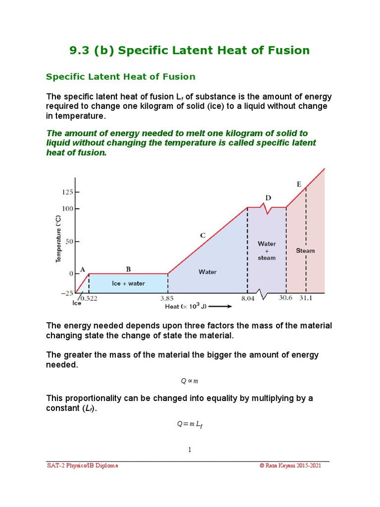 Specific Latent Heat of Fusion | PDF | Latent Heat | Heat