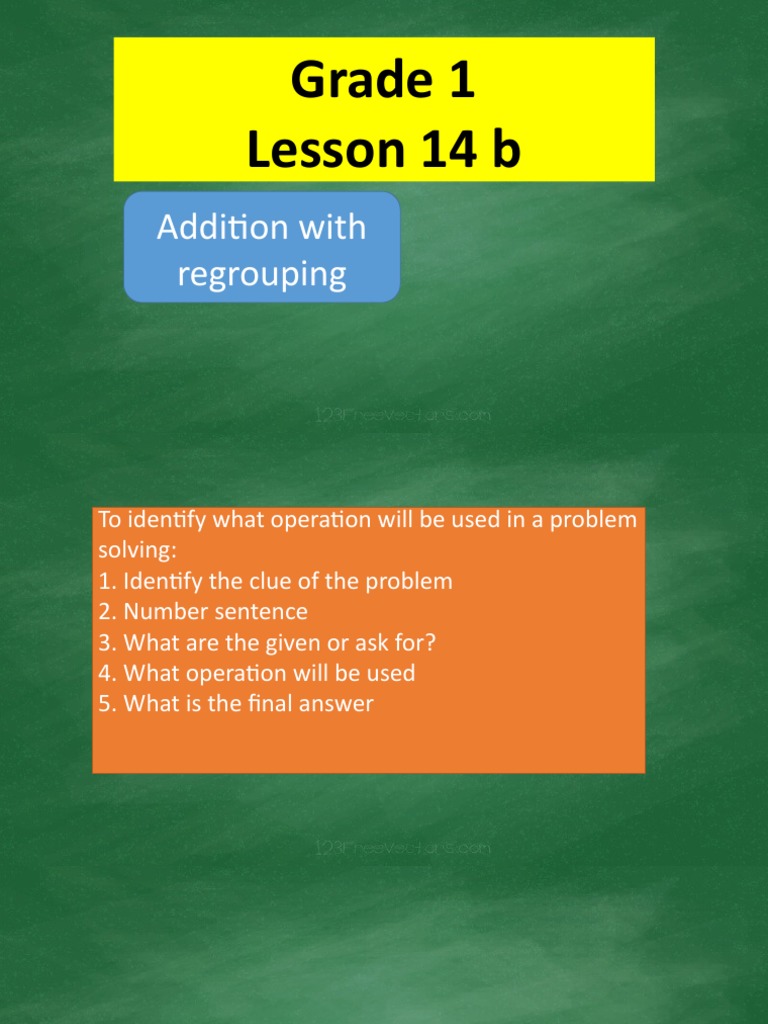 Grade 1 - Lesson 14 Addition With Regrouping | PDF