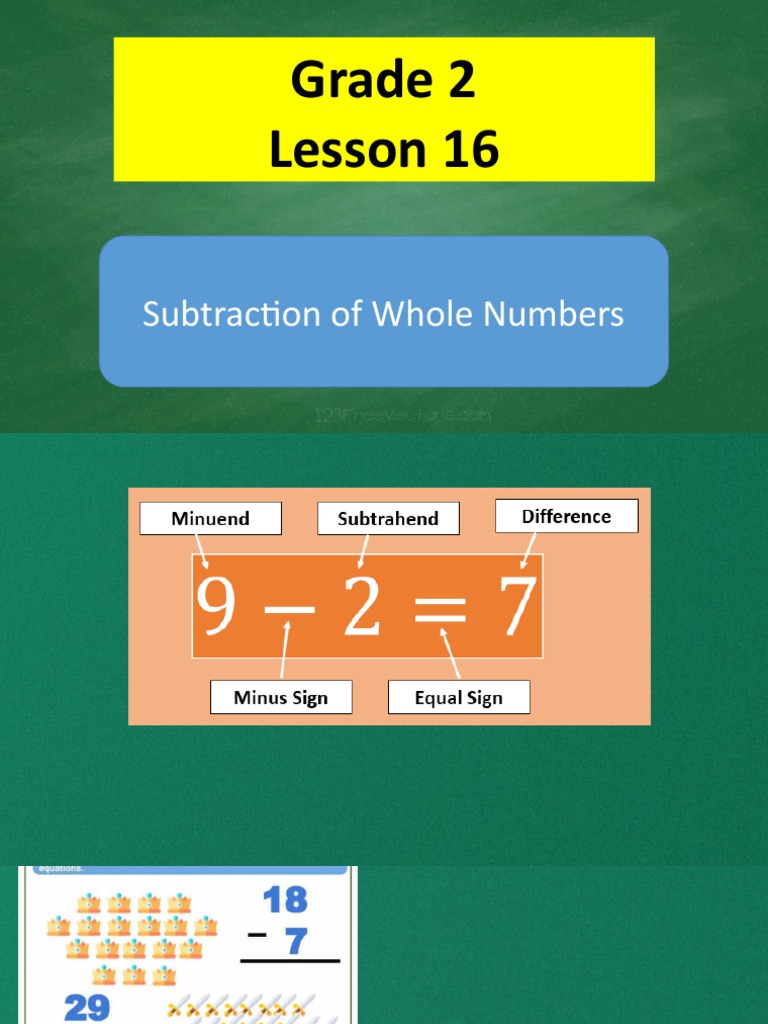 Grade 2 - Lesson 16 Subtraction of Whole Numbers | PDF