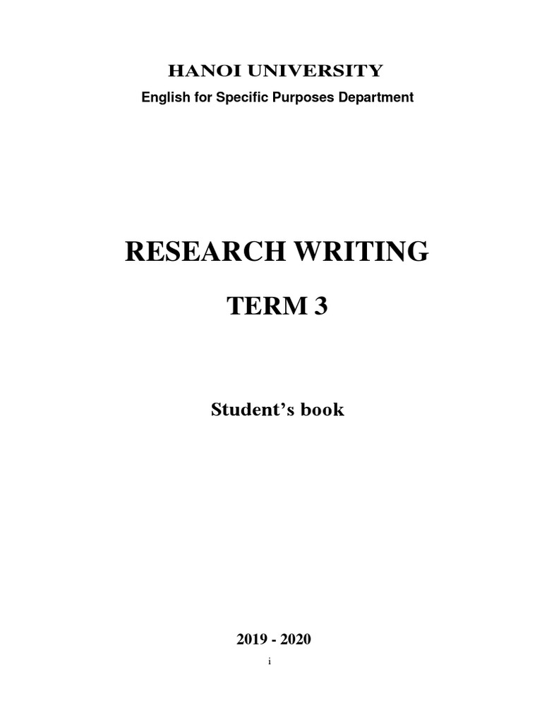 Research Writing - Term 3 - Student's Book | PDF | Survey Methodology ...