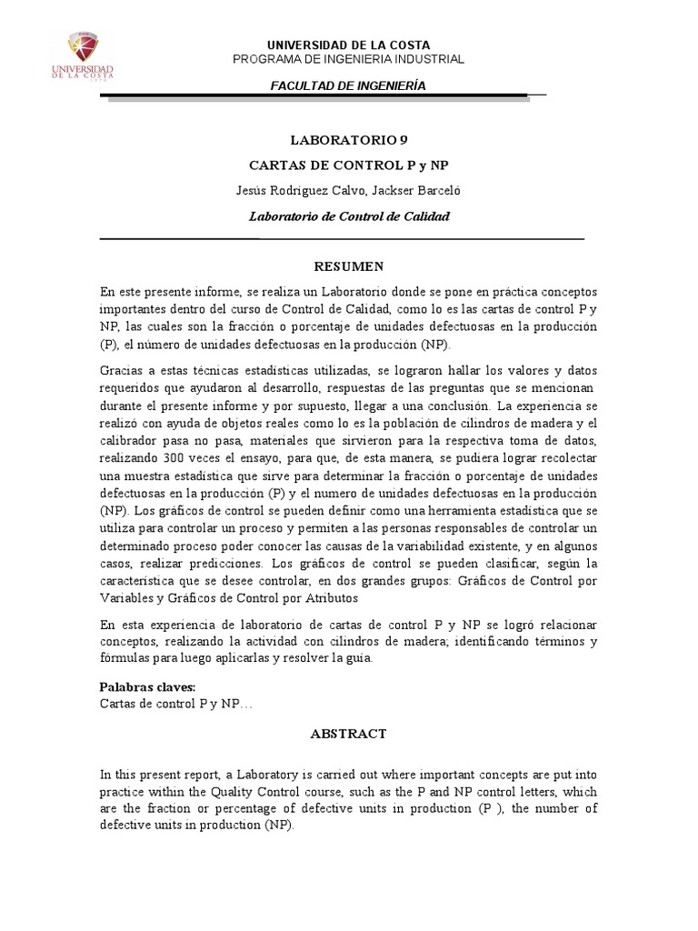 Cartas P y NP | Descargar gratis PDF | Muestreo (Estadísticas) | Estadísticas