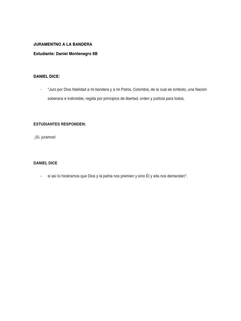 Juramento A La Bandera | PDF | Religión y espiritualidad