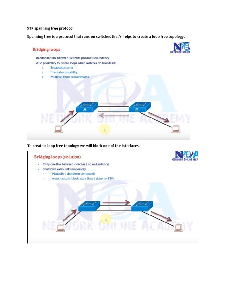 STP spanning tree protocol overview | PDF | Network Switch | Router (Computing)