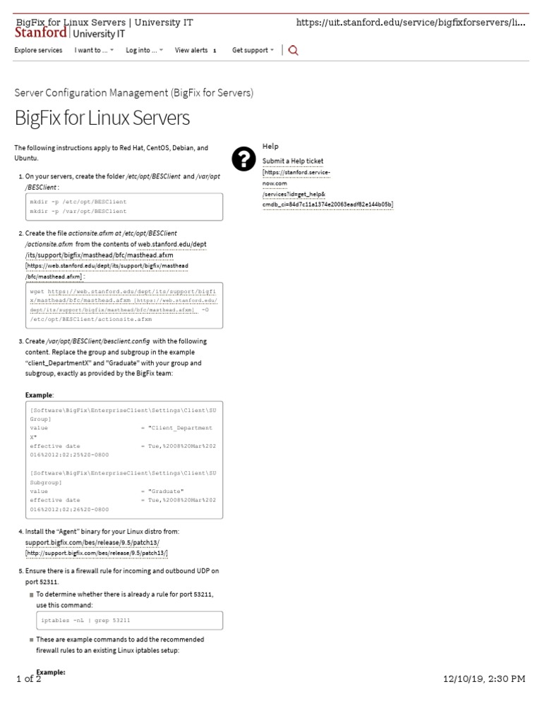 Server Configuration Management (Bigfix For Servers) | PDF | Linux ...