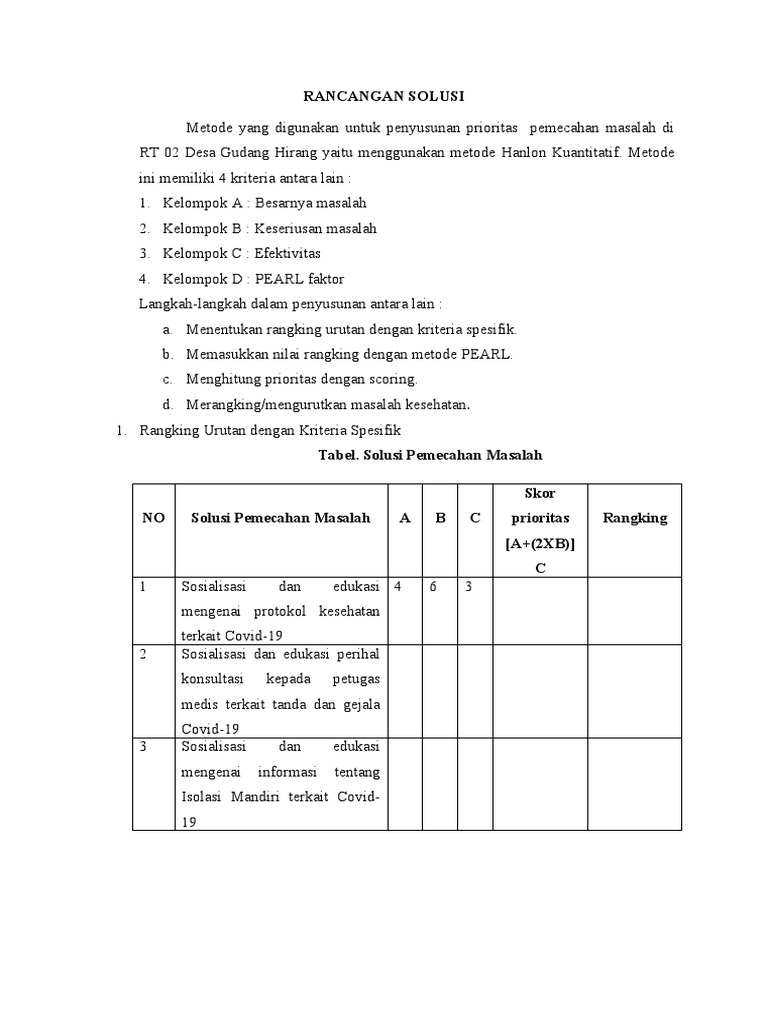 Rancangan Solusi | PDF