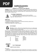 TAPATMODULE SHS APPLIED ECONOMICS Module 3 Market Demand Market Supply and Market Equilibrium ...