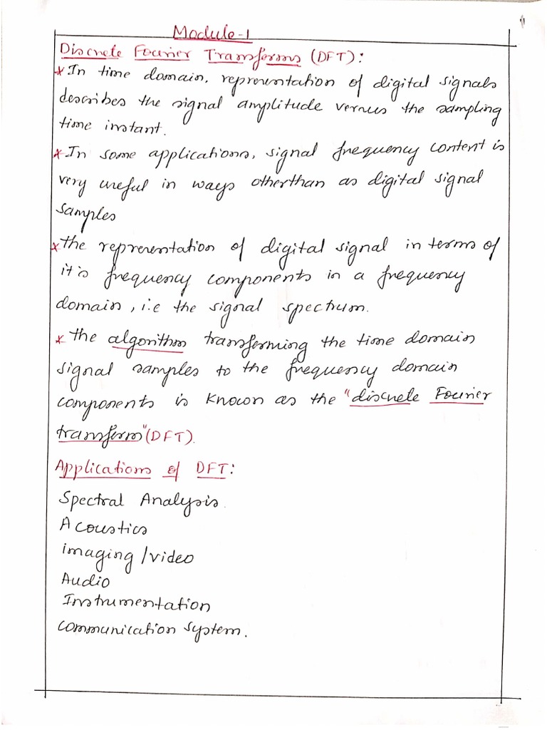 DSP-module-1 Notes | PDF