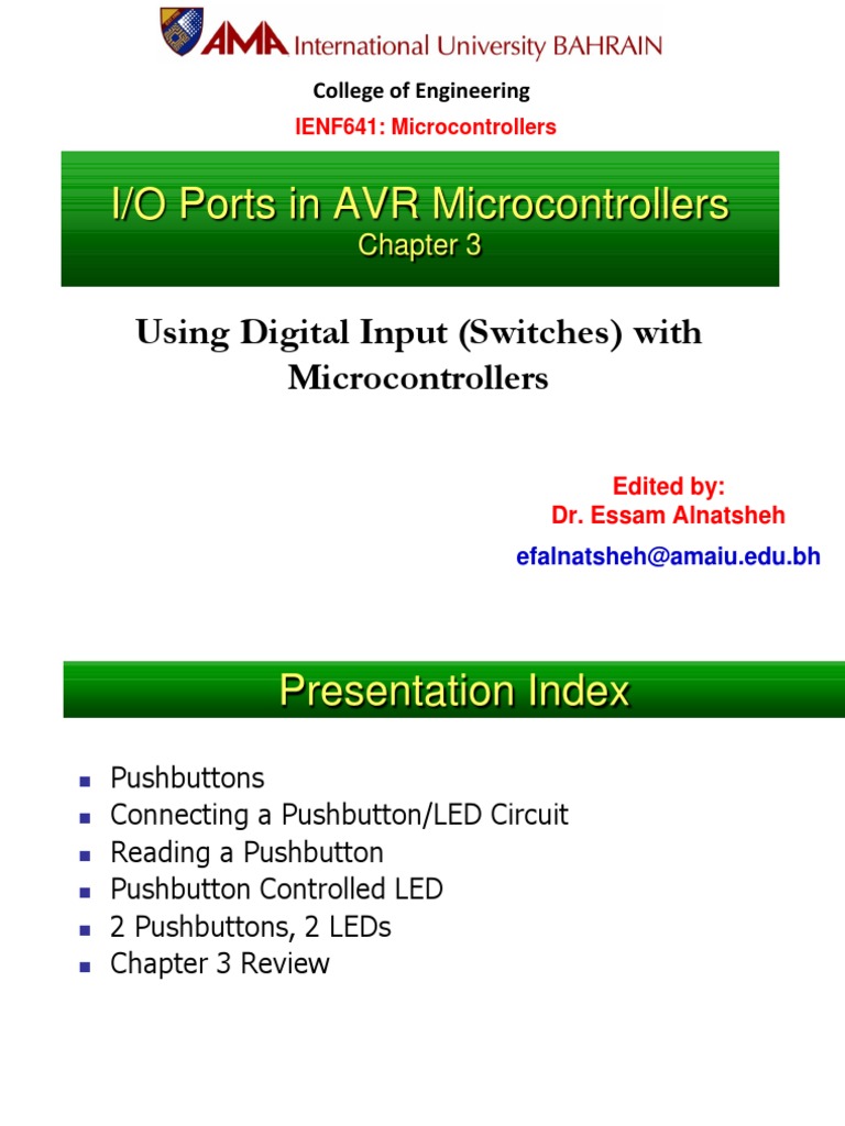 I/O Ports in AVR Microcontrollers: Using Digital Input (Switches) With ...