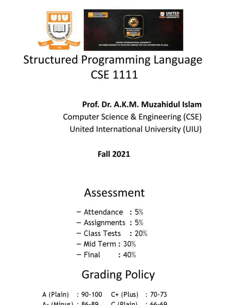 C Programming Slides 03 (Fall 2021) | PDF | Integer (Computer Science) | Variable (Computer Science)
