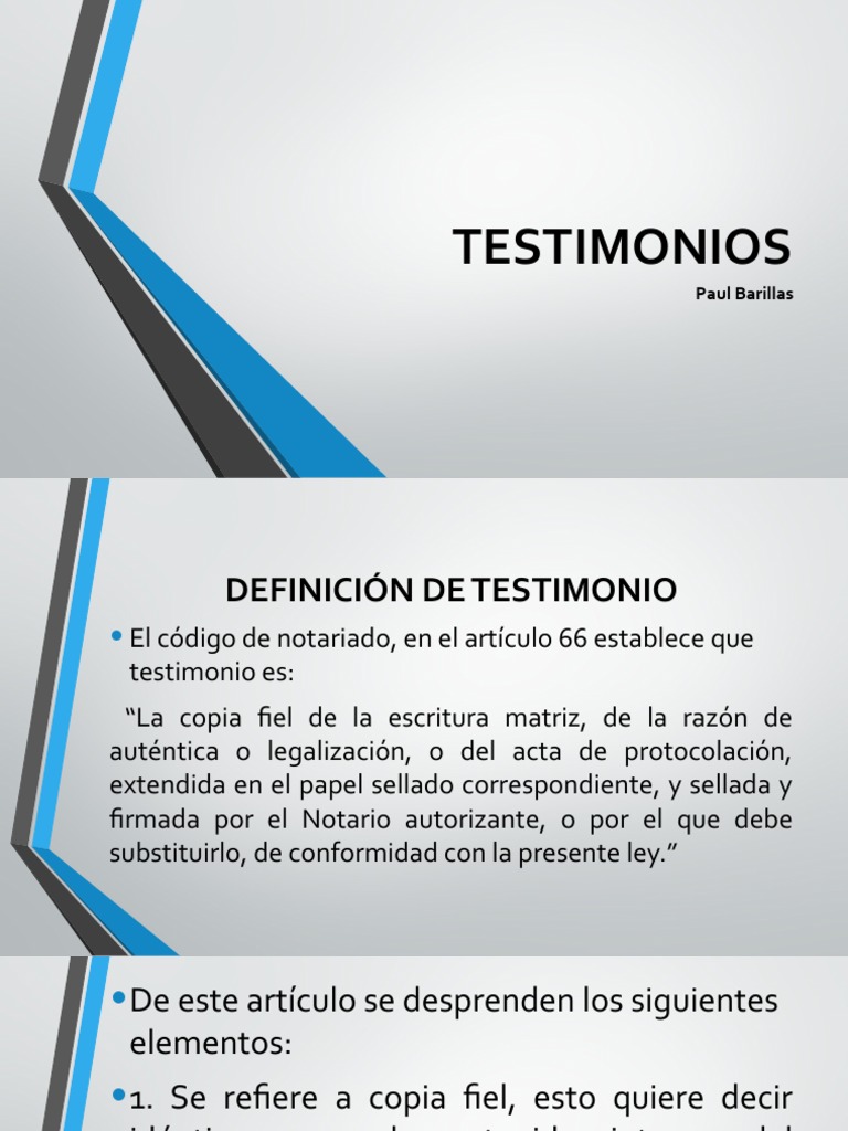 Definición y Tipos de Testimonios Notariales | PDF | Justicia | Crimen ...