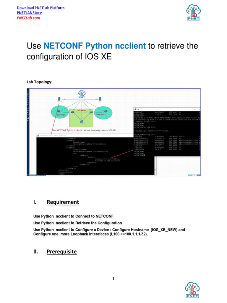 Use Netconf Python Ncclient To Retrieve The Configuration Of Ios Pdf Computer Networking 
