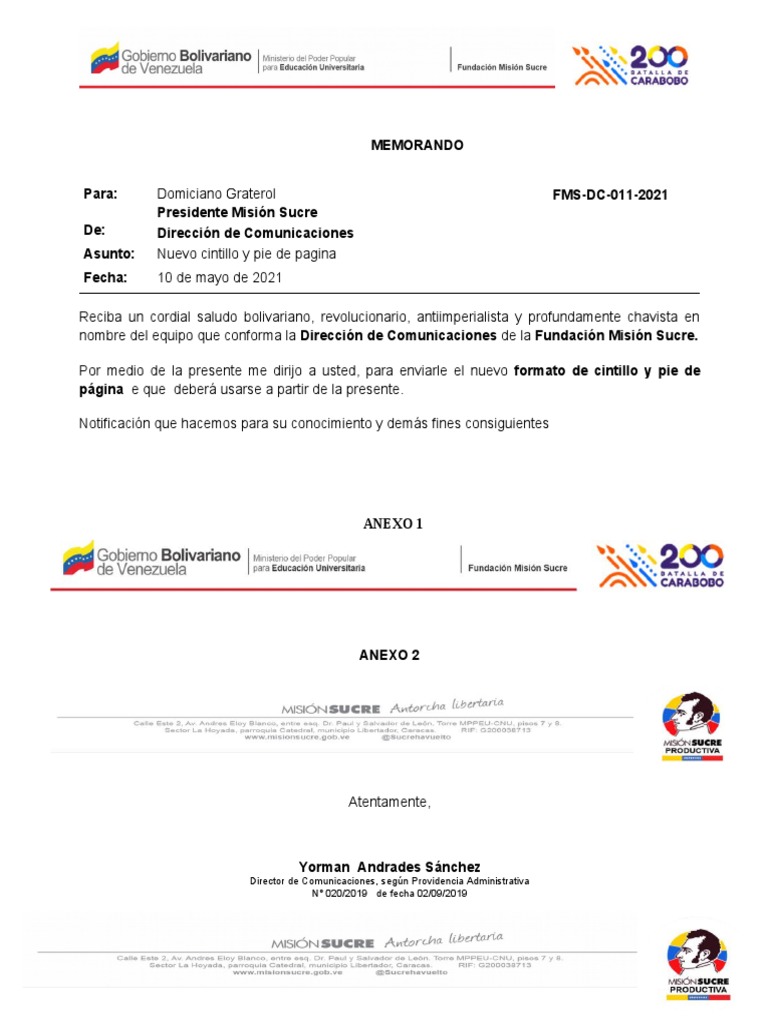 Nuevo Logo y Membrete Misión Sucre | PDF