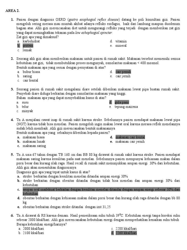 Soal Gizi | PDF | Kesehatan Holistik