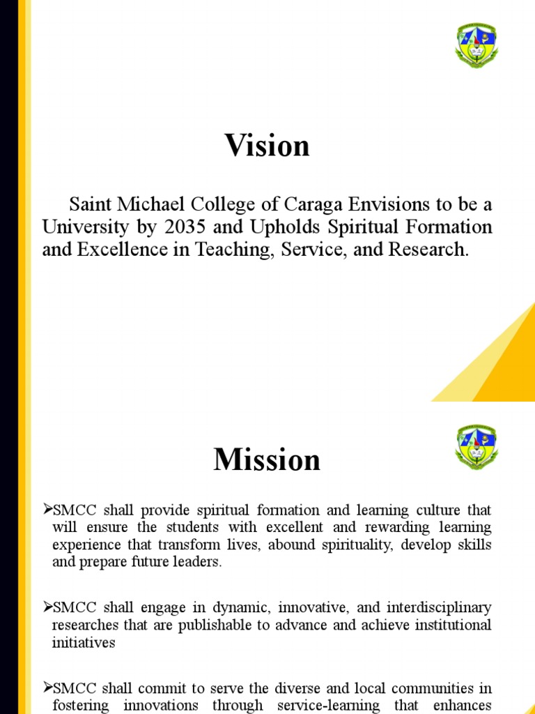 SMCC Mission, Vision, and Core Values | PDF | Career & Growth