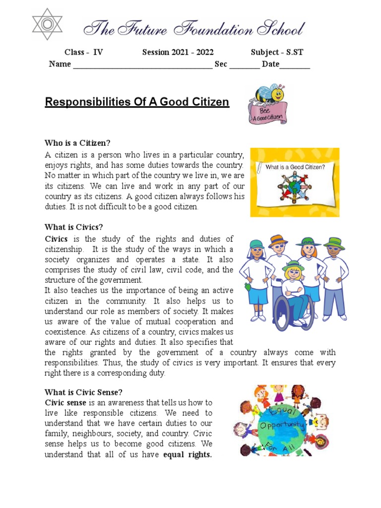 Responsibilities of A Good Citizen | PDF | Citizenship | Civics