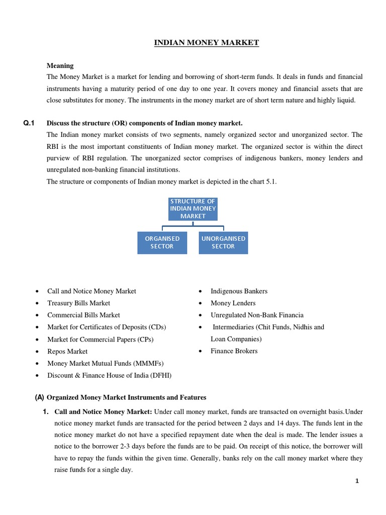 Indian Financial Market Structure