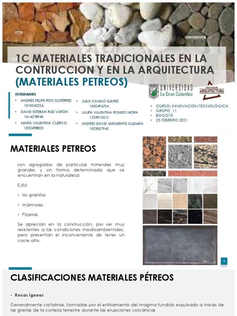 Materiales Petreos | PDF | Roca clástica | Roca (geología)