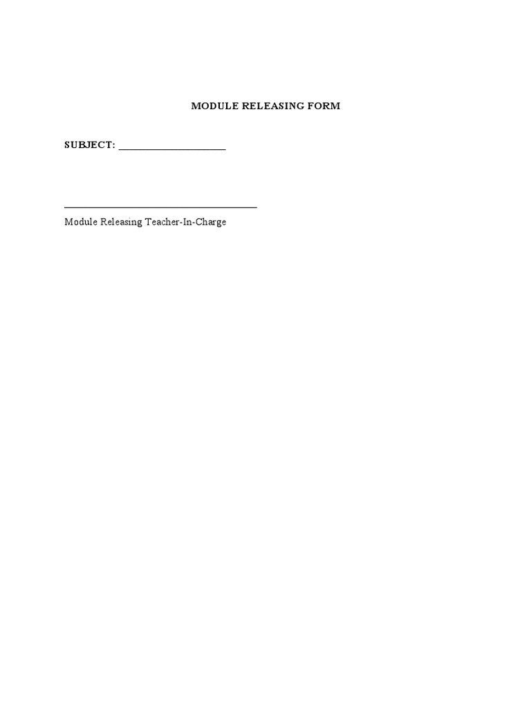 Module Releasing Form | PDF