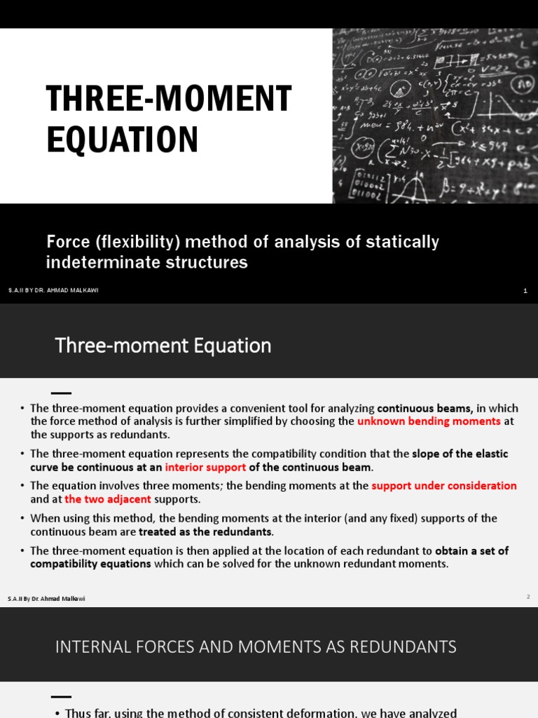 C-SA2-Three Moment Equations Method | Download Free PDF | Bending ...