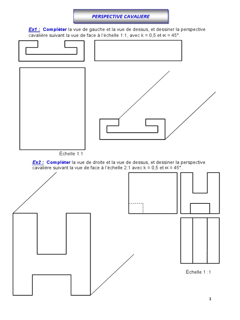 Dessin de perspectives cavalières techniques | PDF | Méthodes et références pédagogiques