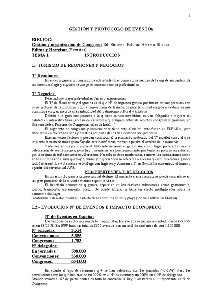 Gestion de Protocolo y Eventos | PDF