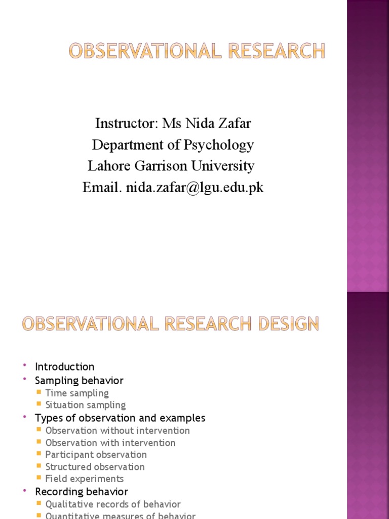Lecture 3.observational Research Design | PDF | Level Of Measurement ...