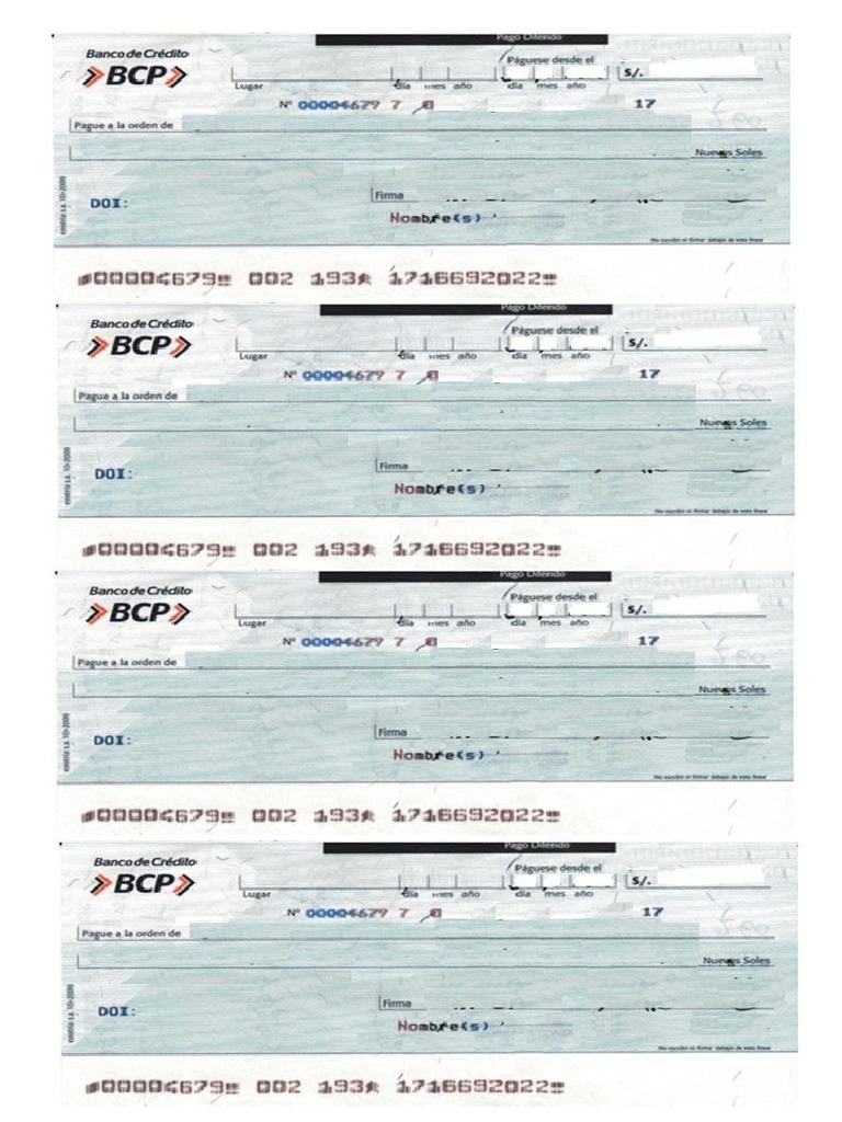 Cheques BCP Diferidos | PDF