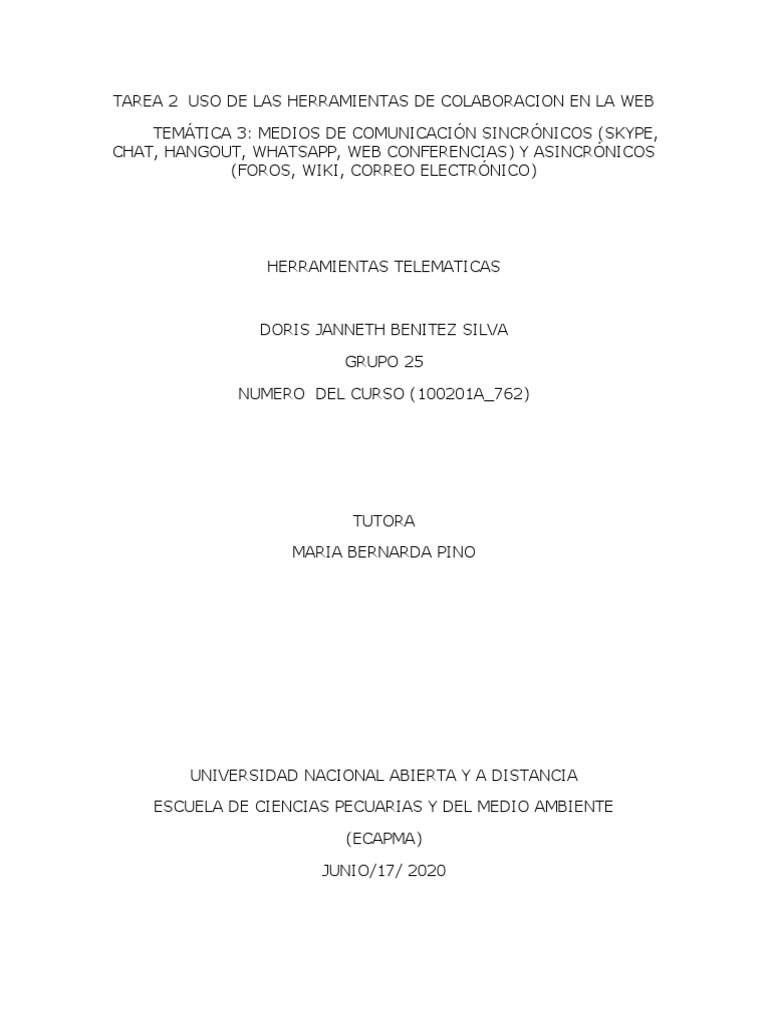 Tarea 2 - Doris Benitez | PDF | Red mundial | Internet y web