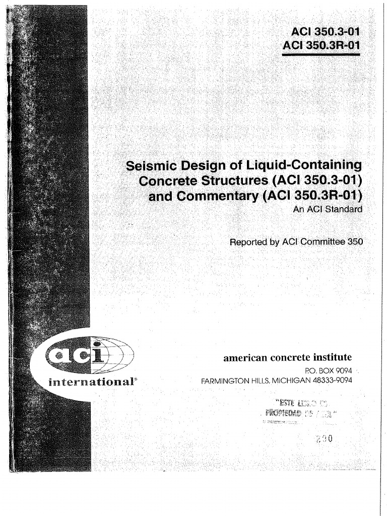 Aci 350.3-01 Aci 350.3R-01 | PDF
